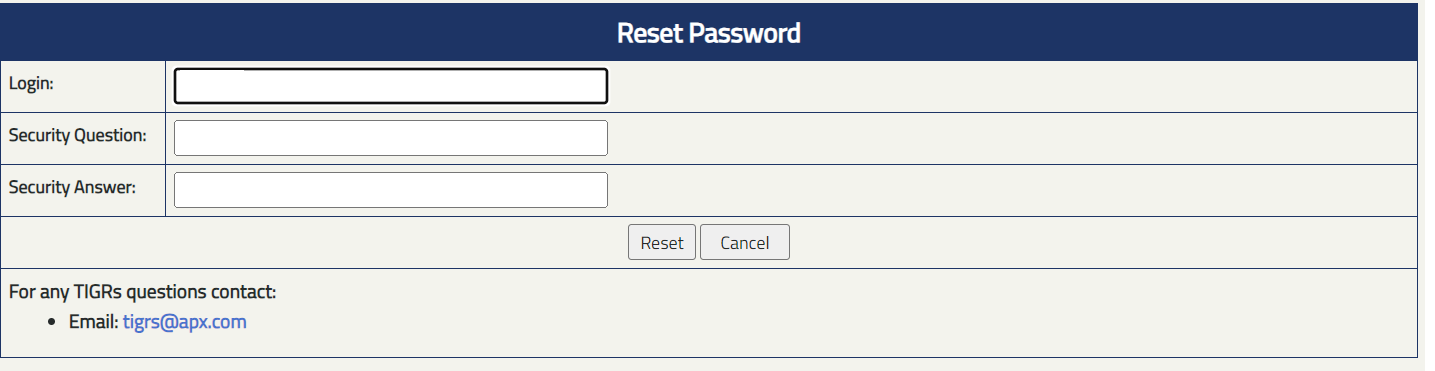 How to Reset Your Password – TIGRs